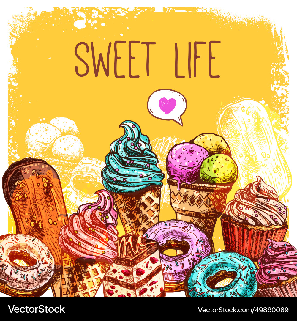Sweet sketch Royalty Free Vector Image - VectorStock