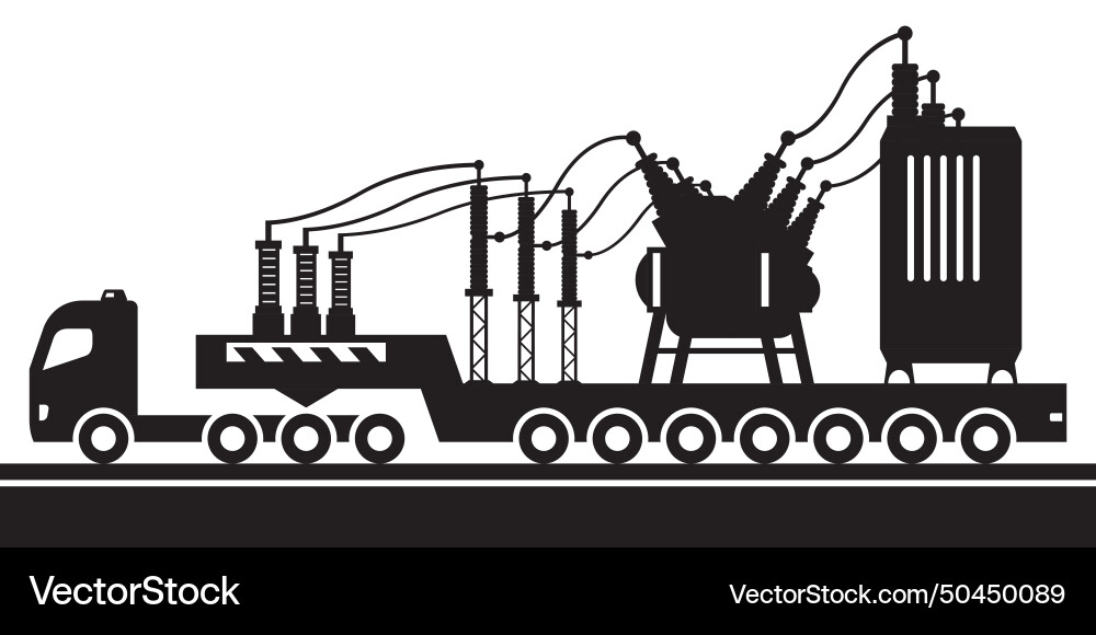 Transportation of power grid substation Royalty Free Vector