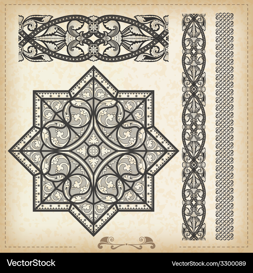 Vintage baroque border Royalty Free Vector Image