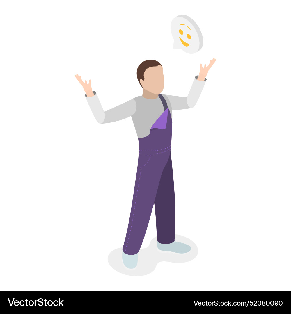 3d isometric flat of human Royalty Free Vector Image