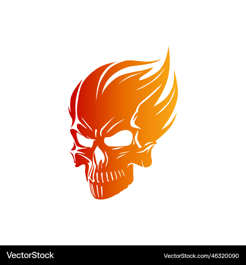 Abstract head bone flame halloween Royalty Free Vector Image
