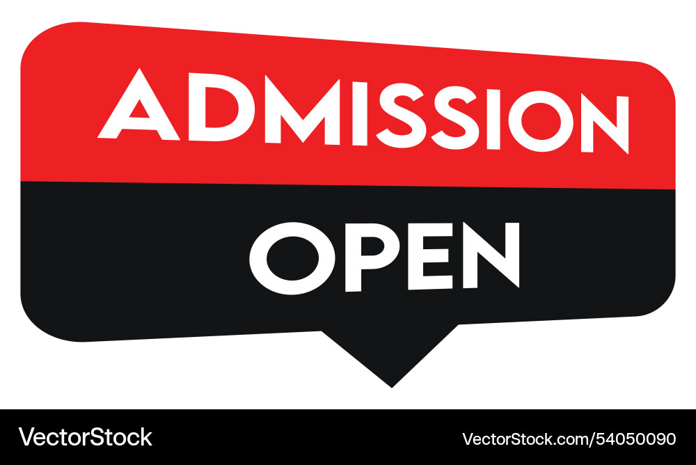 Admission open banner text web element Royalty Free Vector