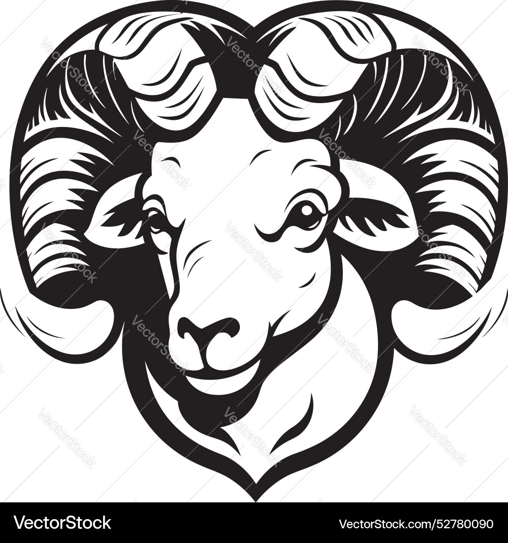 Ageless beauty vintage ram head logo design Vector Image