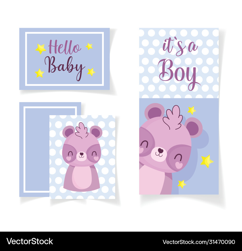 Babydusche hallo boy kartenfest willkommen Vektorbild