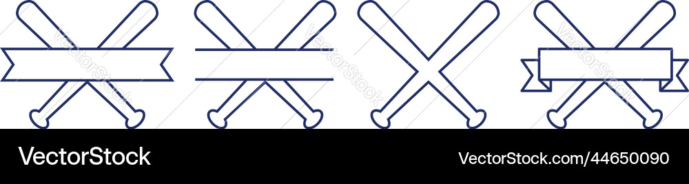 Baseball crossed bats logo template Royalty Free Vector
