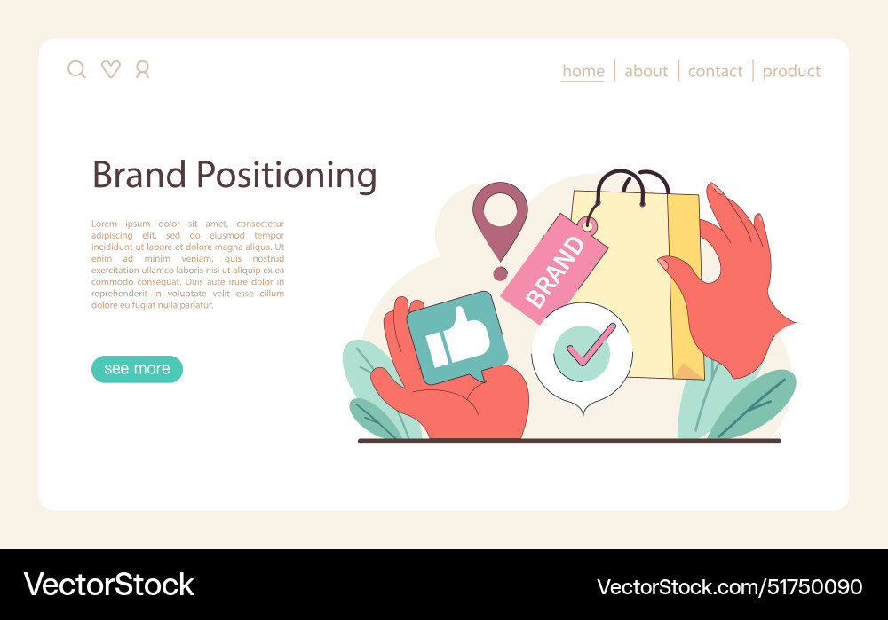 Brand positioning concept representation Vector Image