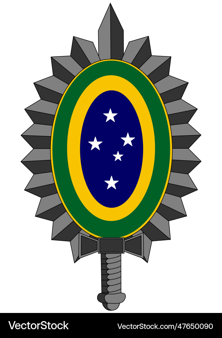 Brazil army insignia Royalty Free Vector Image