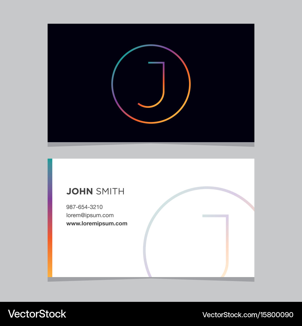 Business-card-letter-j Royalty Free Vector Image