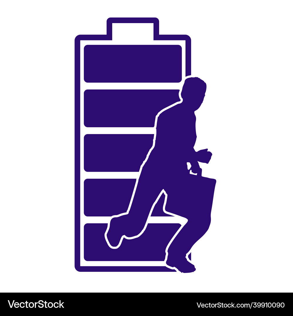 Businessman with high full level energy battery Vector Image