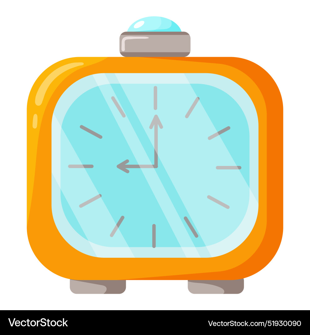 Cartoon alarm clock wake up time dial Royalty Free Vector