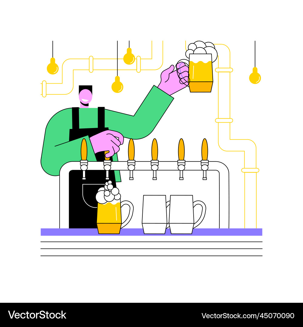 Draft beer isolated cartoon Royalty Free Vector Image