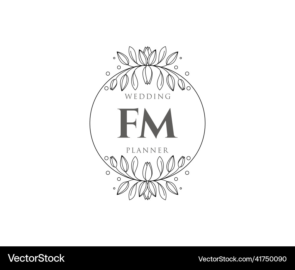 Fm initials letter wedding monogram logos Vector Image