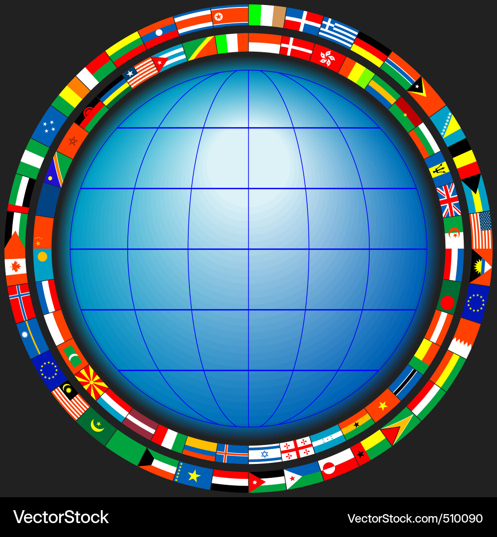 Globe flags Royalty Free Vector Image - VectorStock