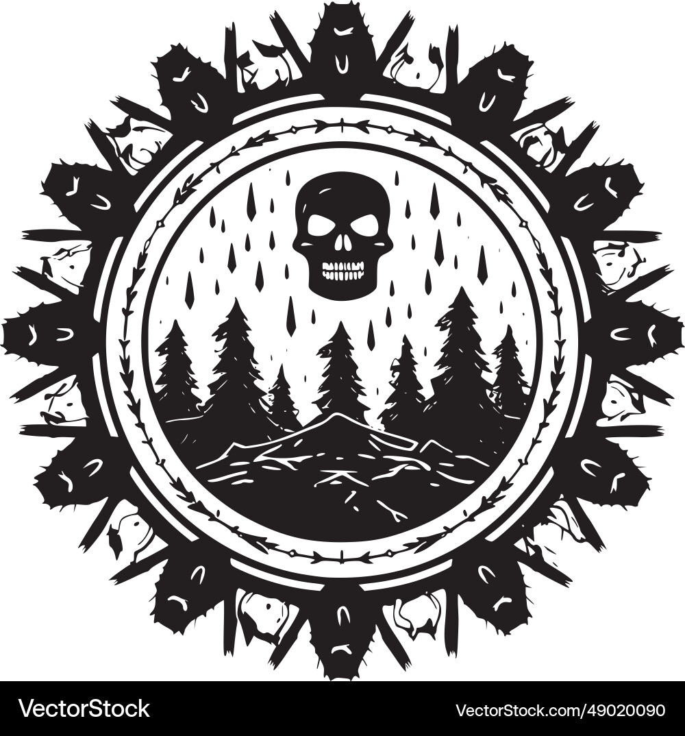 Horror - minimalist and flat logo Royalty Free Vector Image