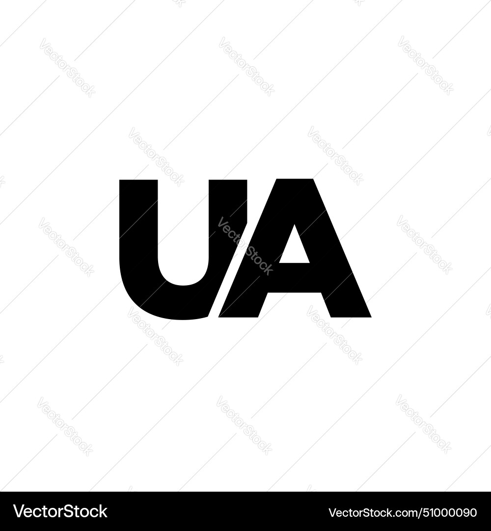 Letter u and a ua logo design template minimal Vector Image
