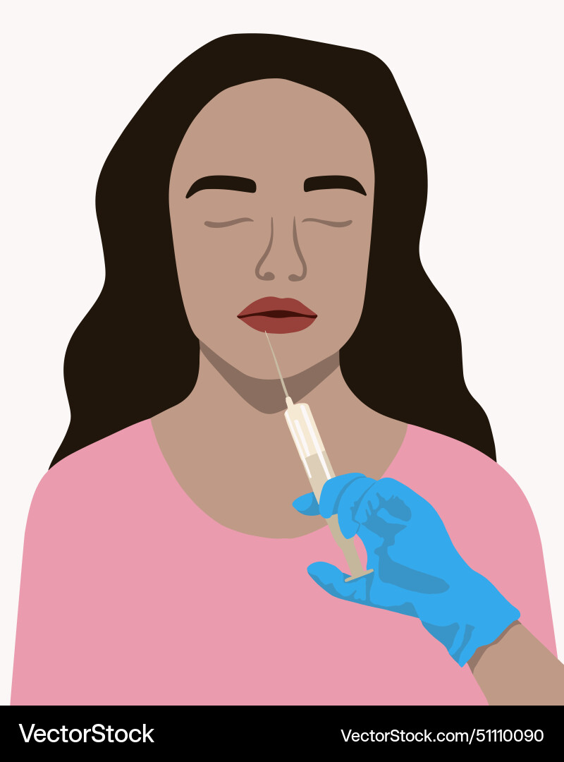Lip injections augmentation Royalty Free Vector Image