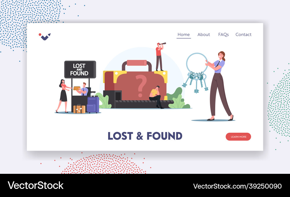 Lost and found landing page template travelers Vector Image