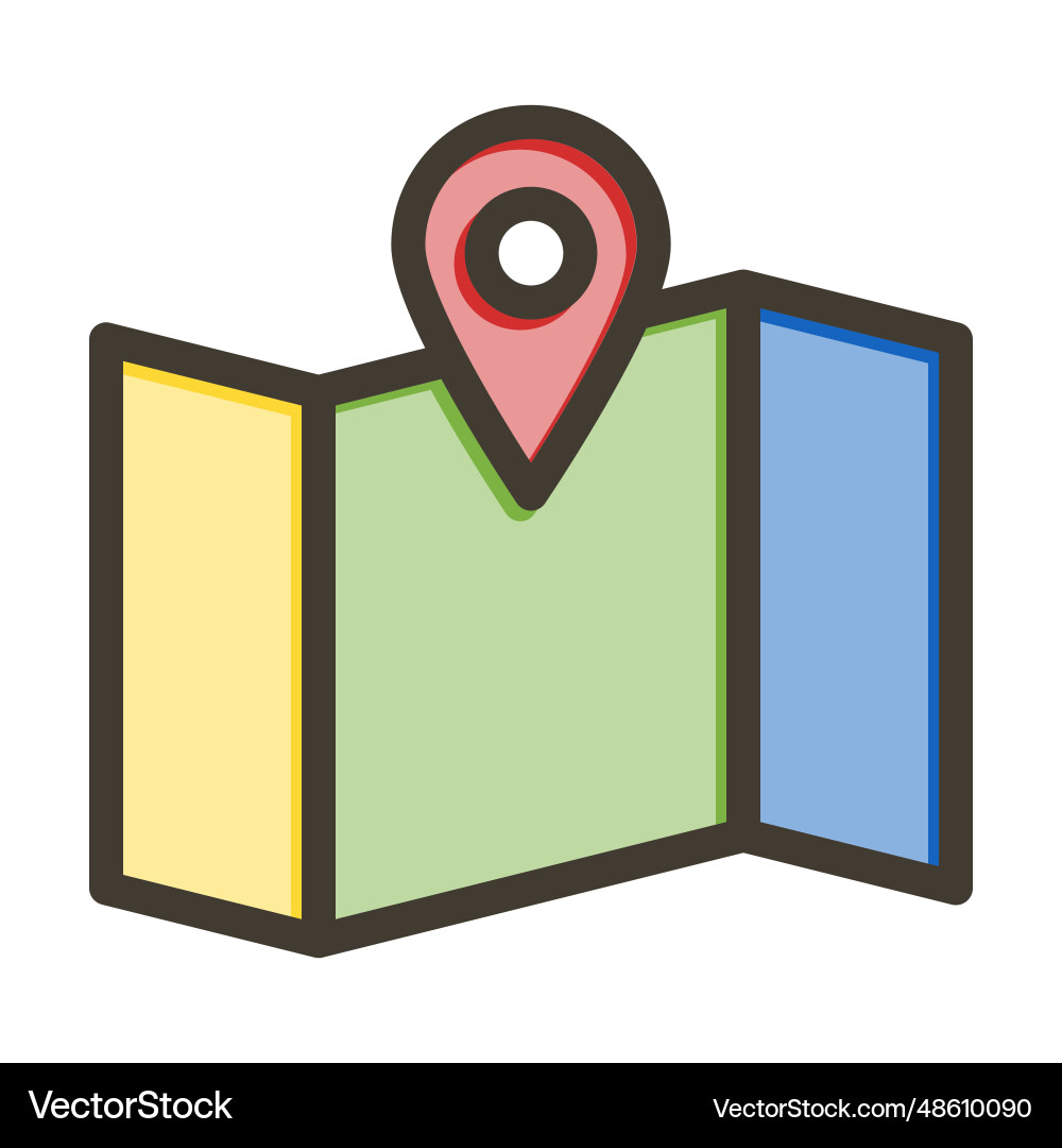 Map thick line filled colors for personal Vector Image