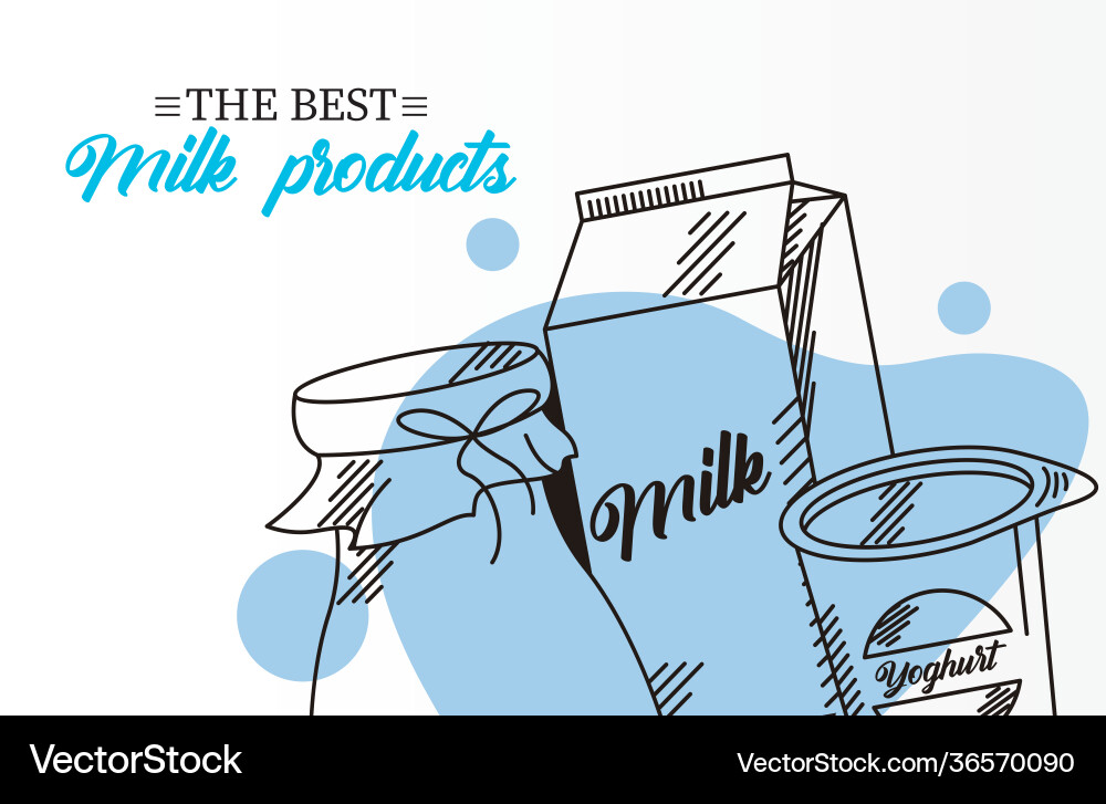 Milk products lettering Royalty Free Vector Image