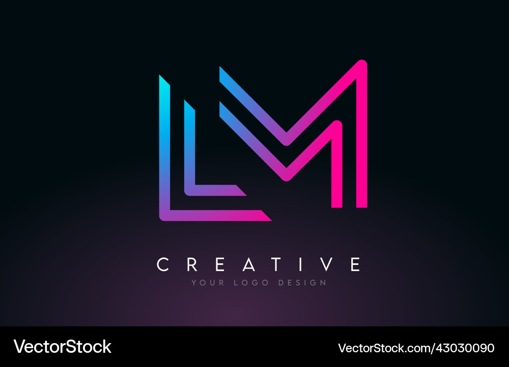 Monogram lines lm l m letter logo design creative Vector Image