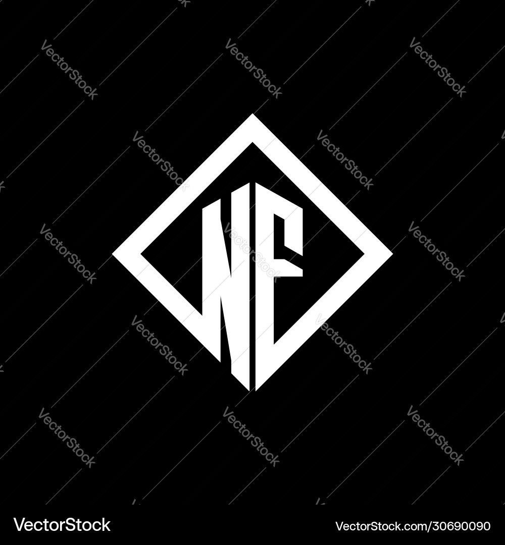 Nf logo monogram with square rotate style design Vector Image