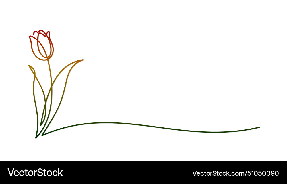 One line symbol of a flower Royalty Free Vector Image