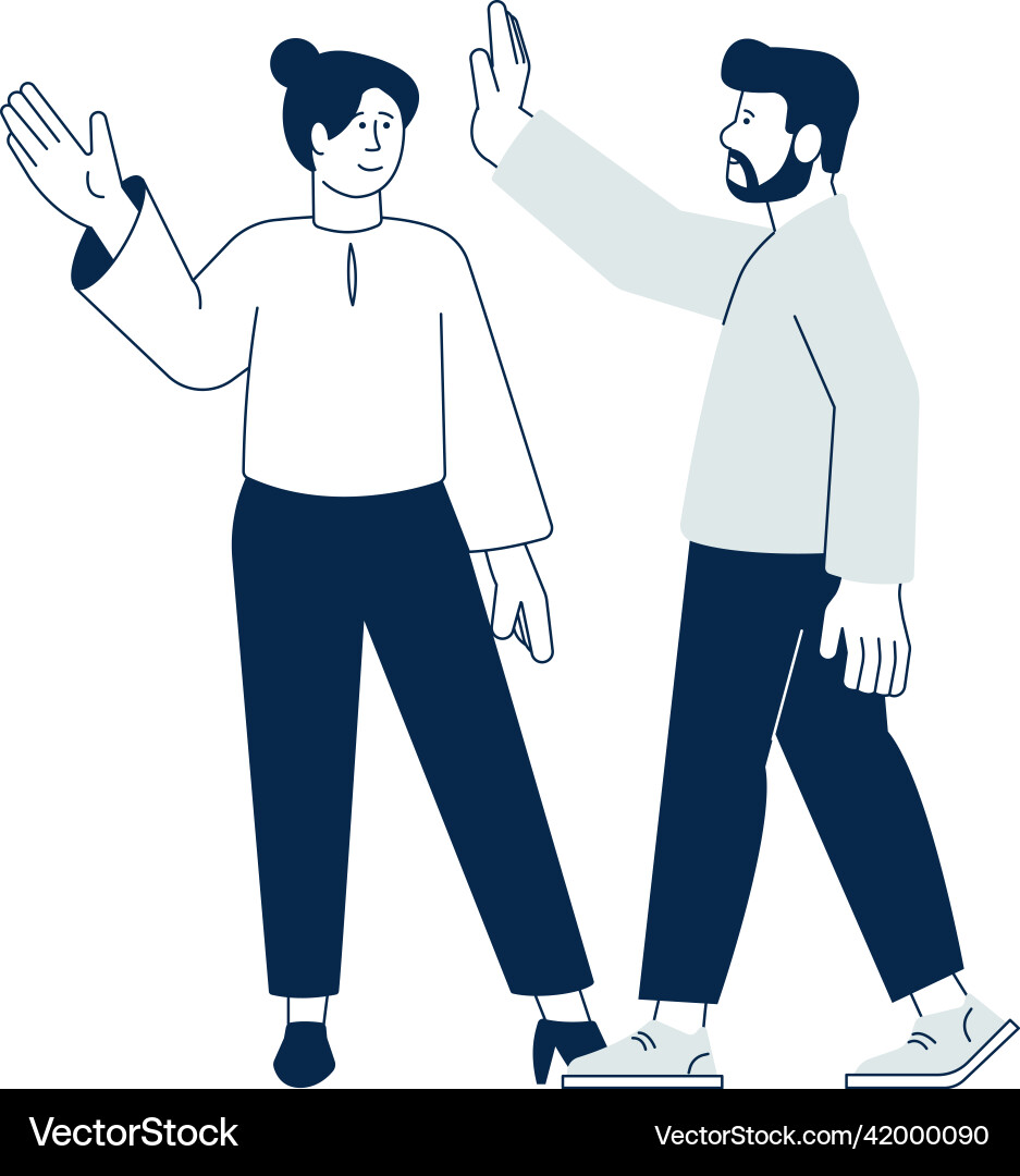 People high five congratulation hand gesture Vector Image