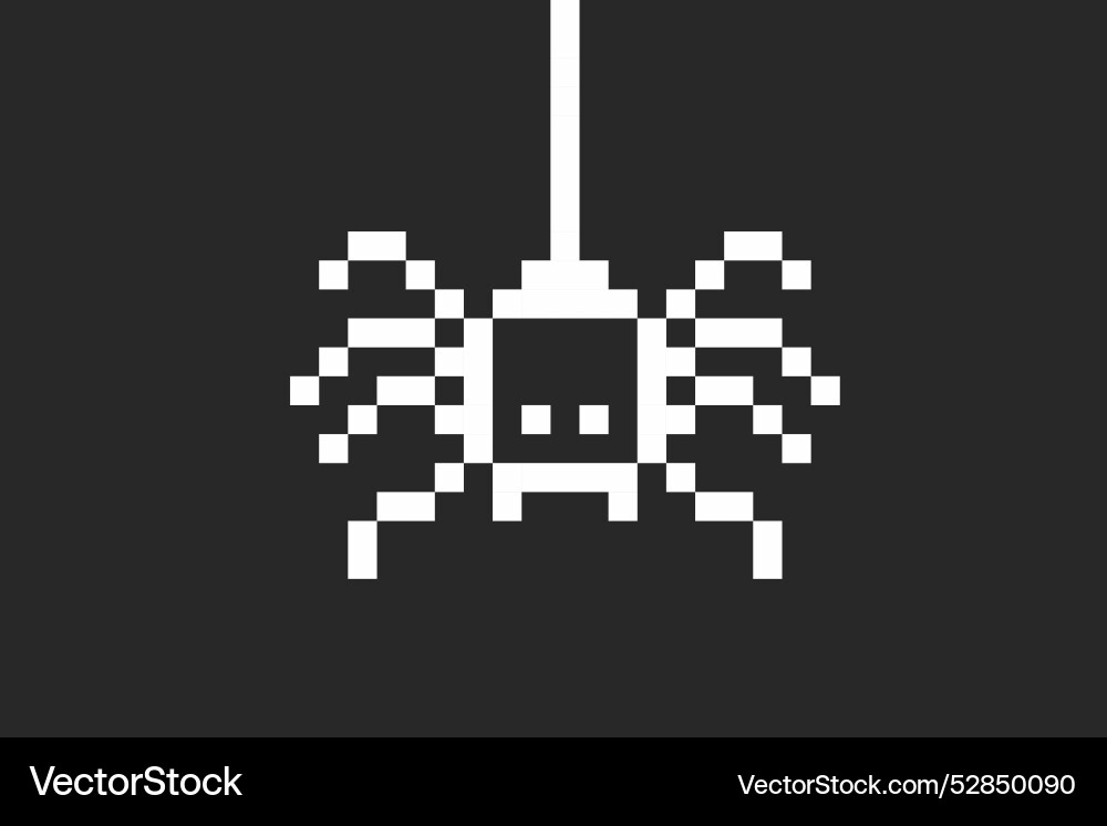 Pixel spider y2k insect 8 bit retro old school Vector Image