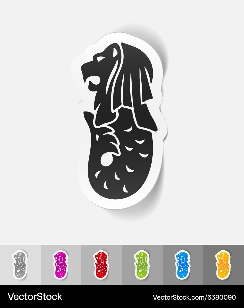 Realistic design element merlion Royalty Free Vector Image