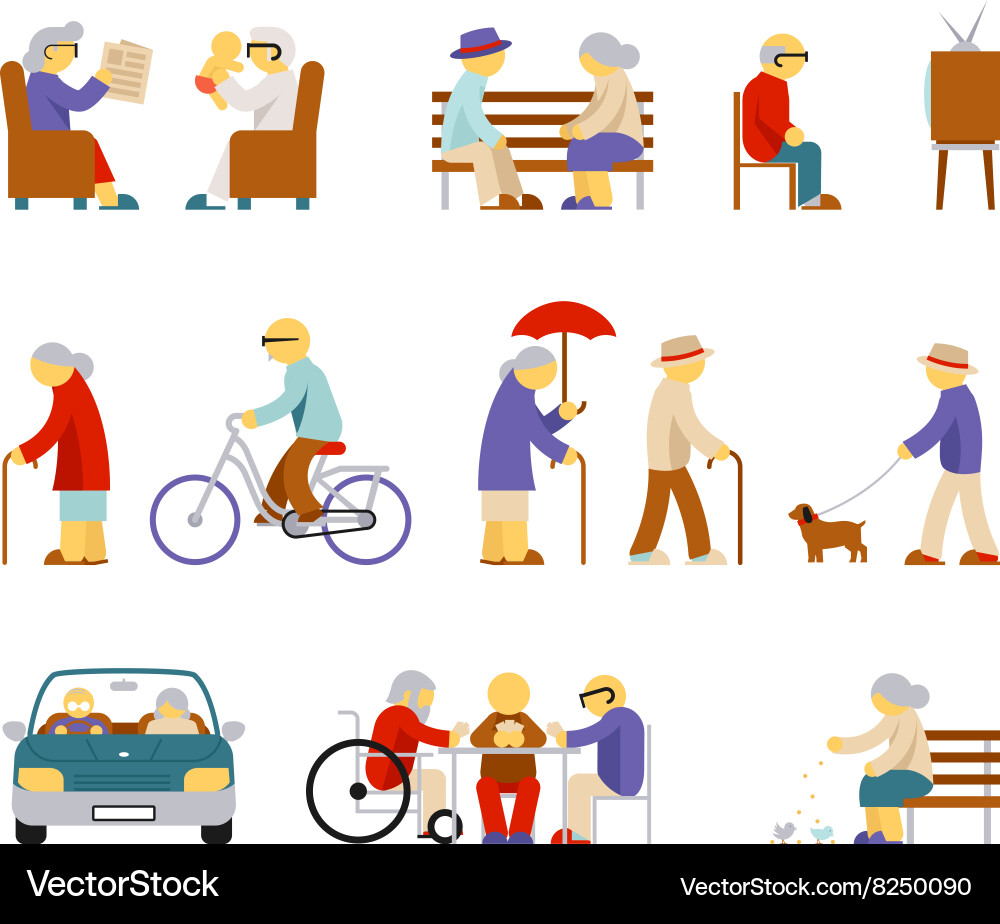 Senior lifestyle icons Royalty Free Vector Image