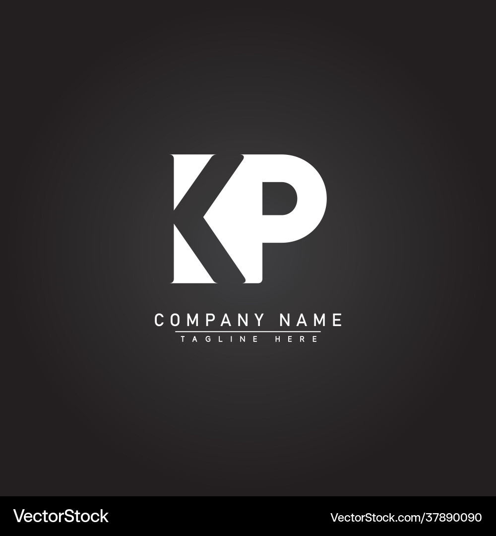 Simple business logo for initial letter kp Vector Image