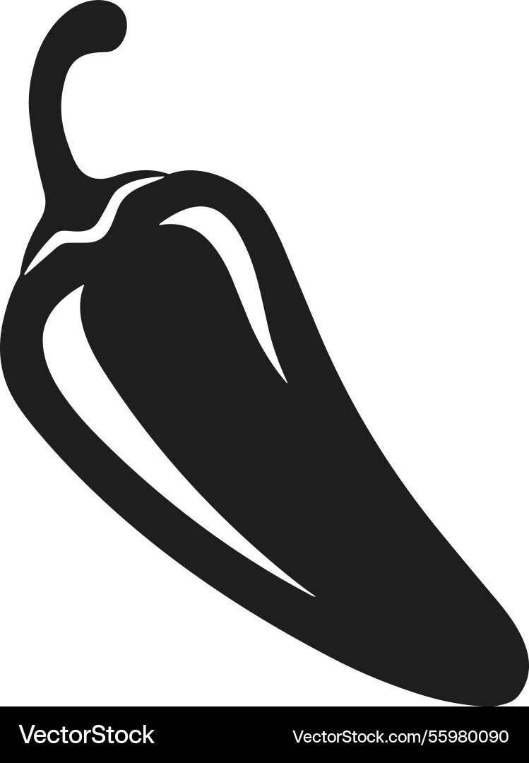 Spicy mexican chili pepper silhouette icon Vector Image