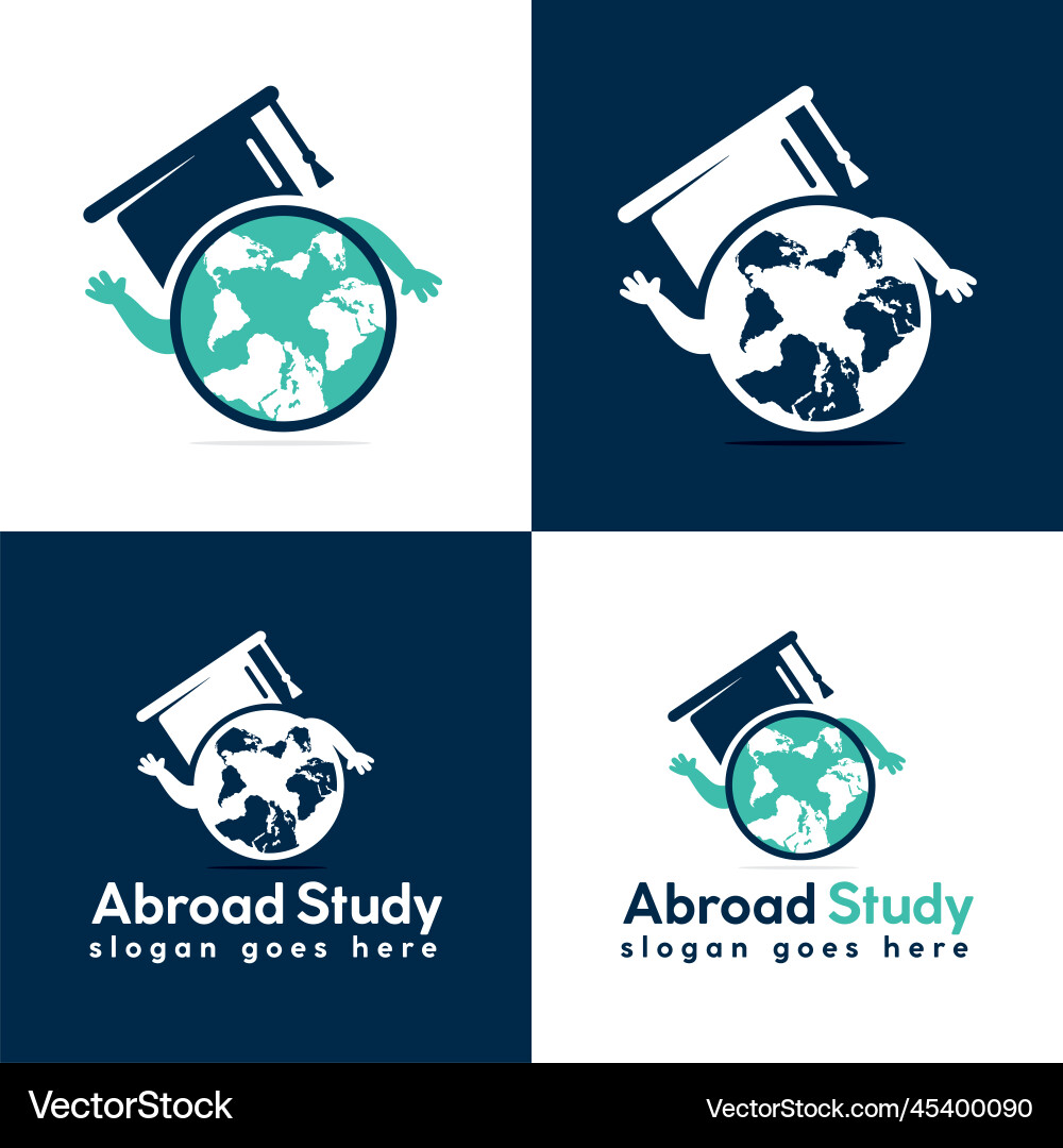 Study abroad logo design Royalty Free Vector Image