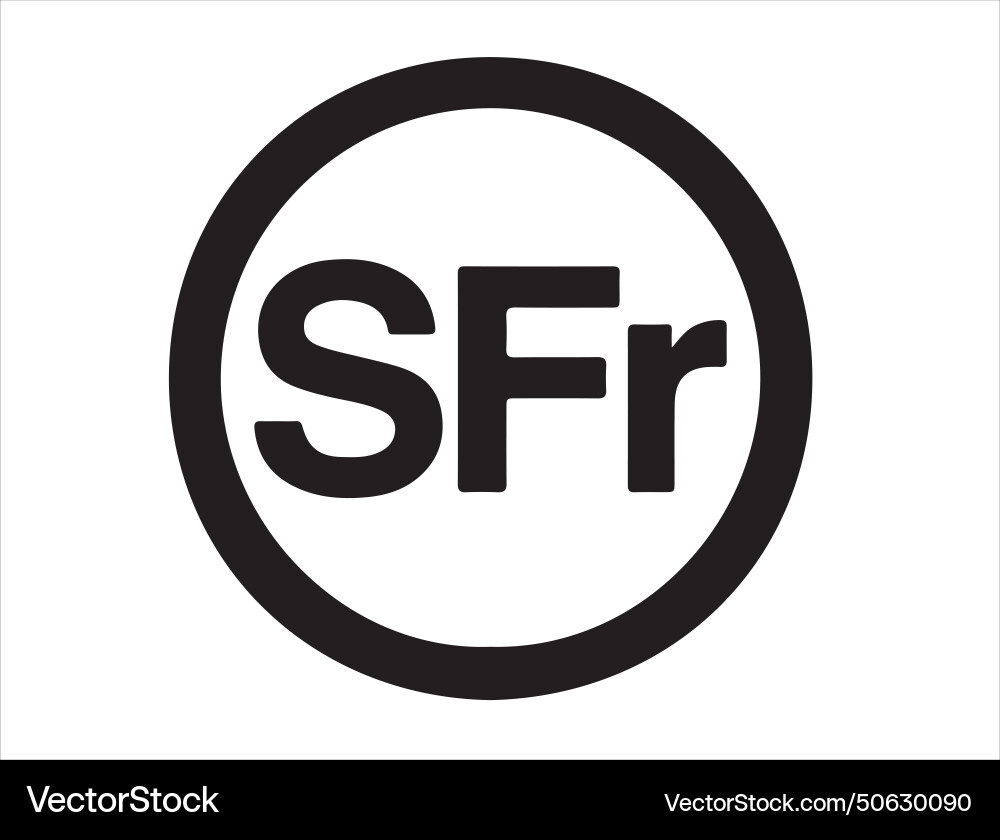 Switzerland franc currency sign silhouette Vector Image