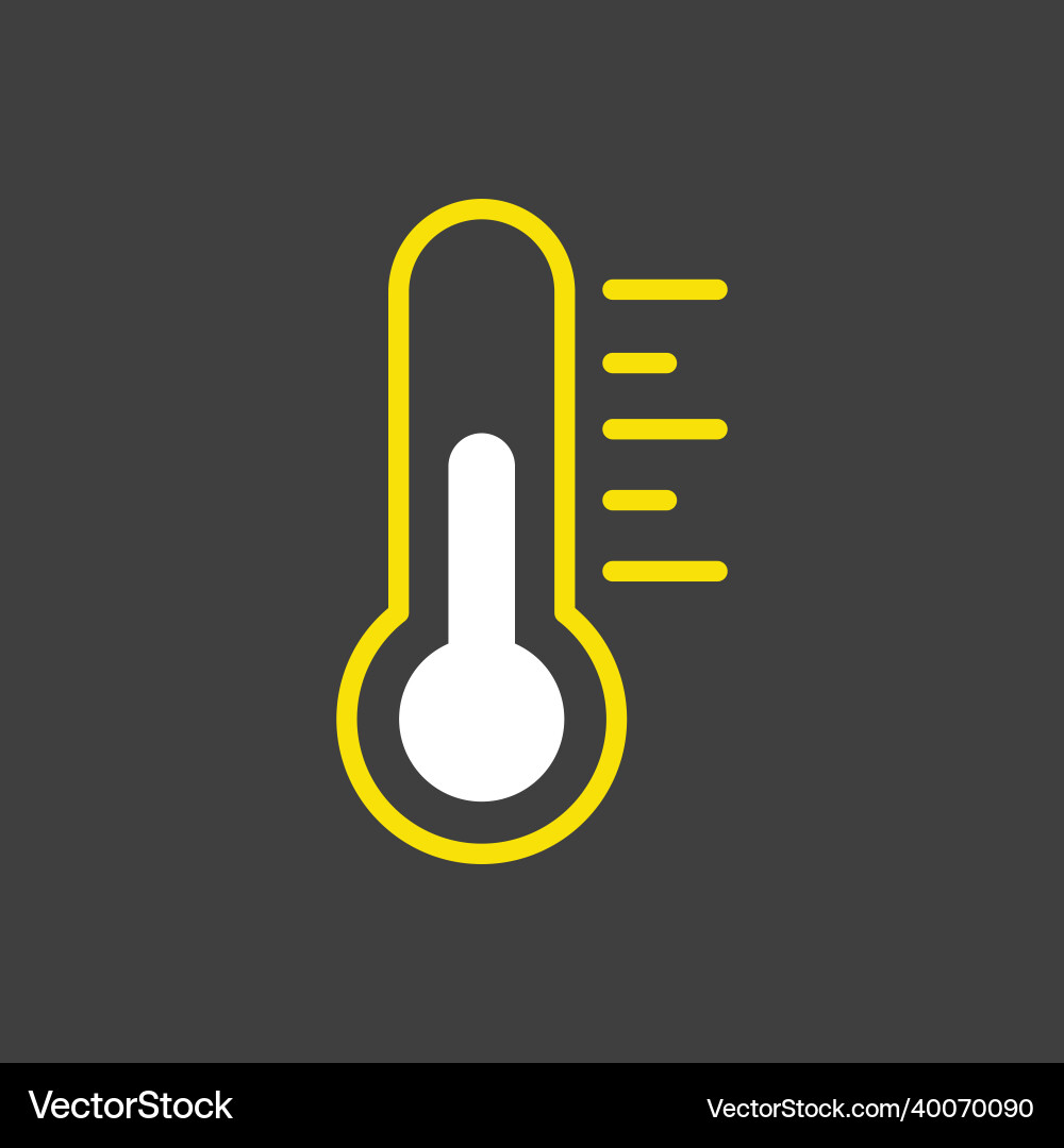 Thermometer heat flat icon weather sign Royalty Free Vector