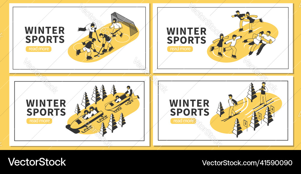 Winter competition banner set Royalty Free Vector Image