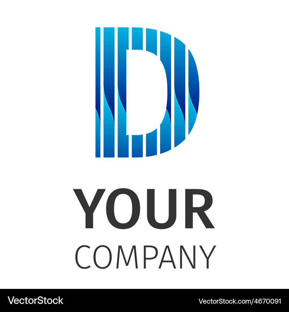 Abstract blue logo d Royalty Free Vector Image
