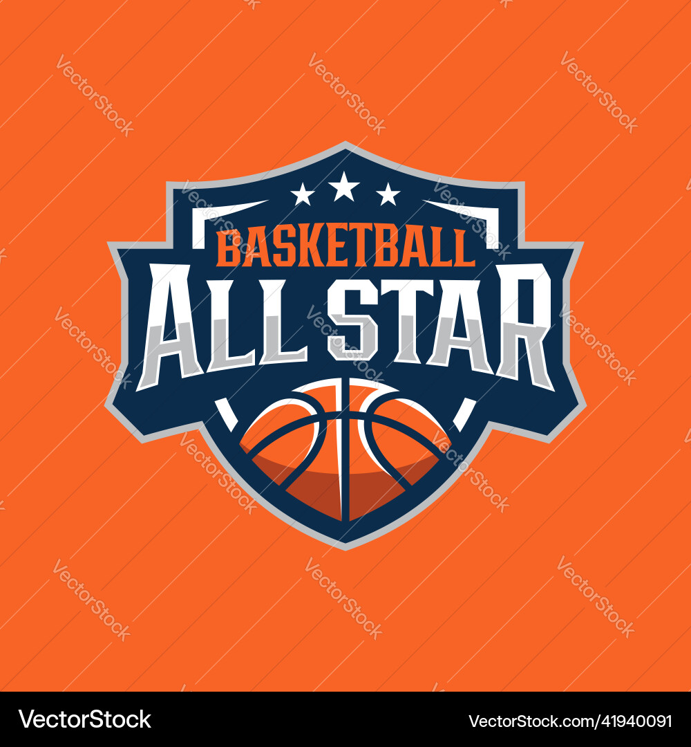 Basketball club logo design Royalty Free Vector Image