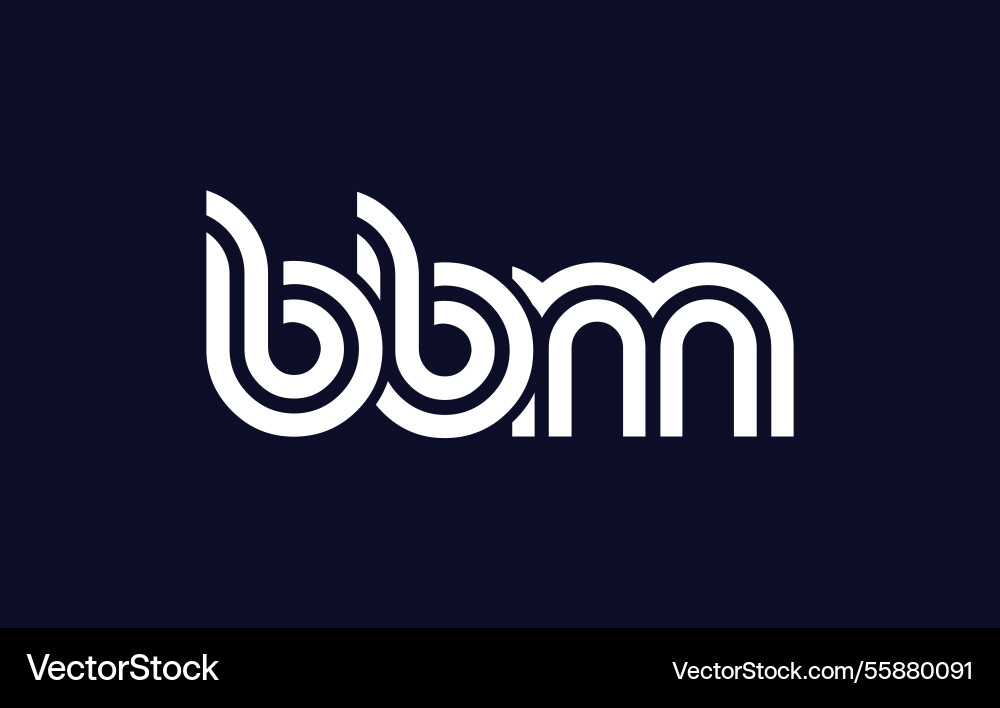 Bbm creative unique modern letter logo design Vector Image