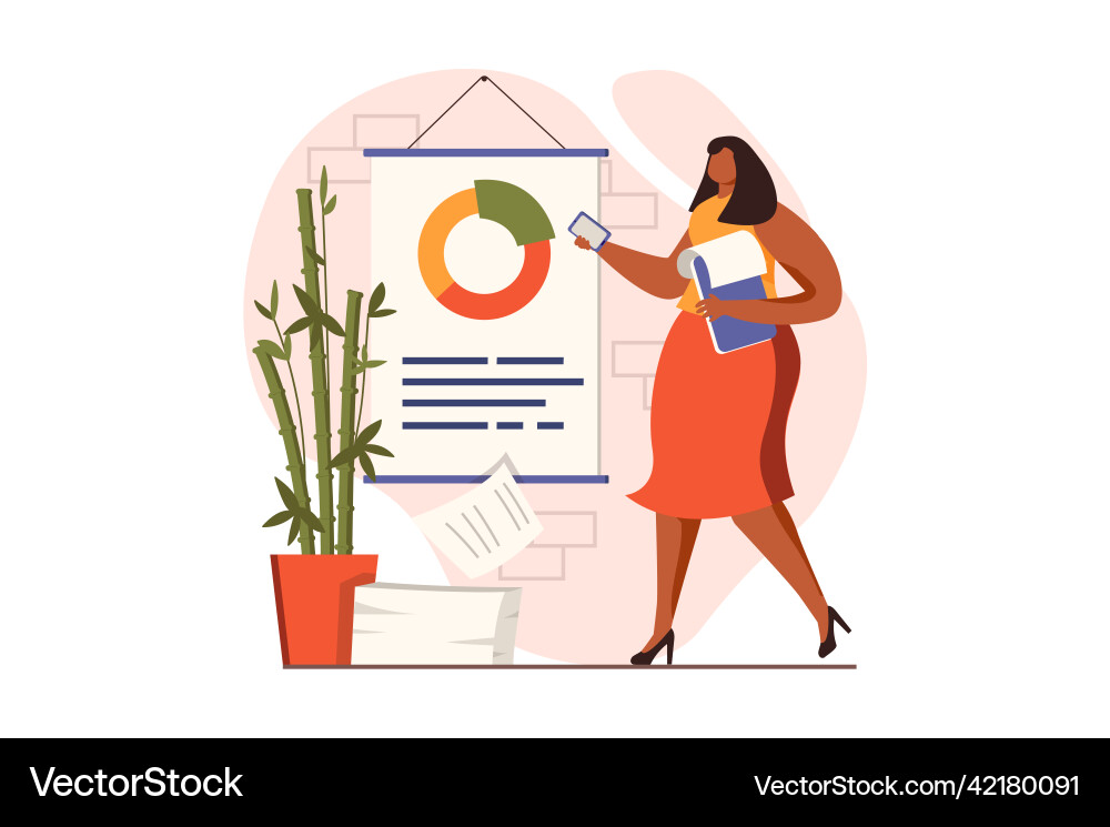 Business activities web concept in flat design Vector Image