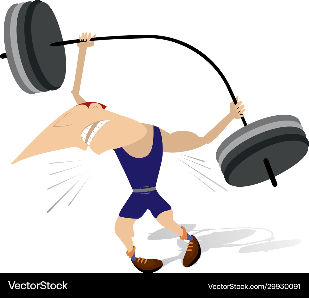 Cartoon man weightlifter isolated Royalty Free Vector Image