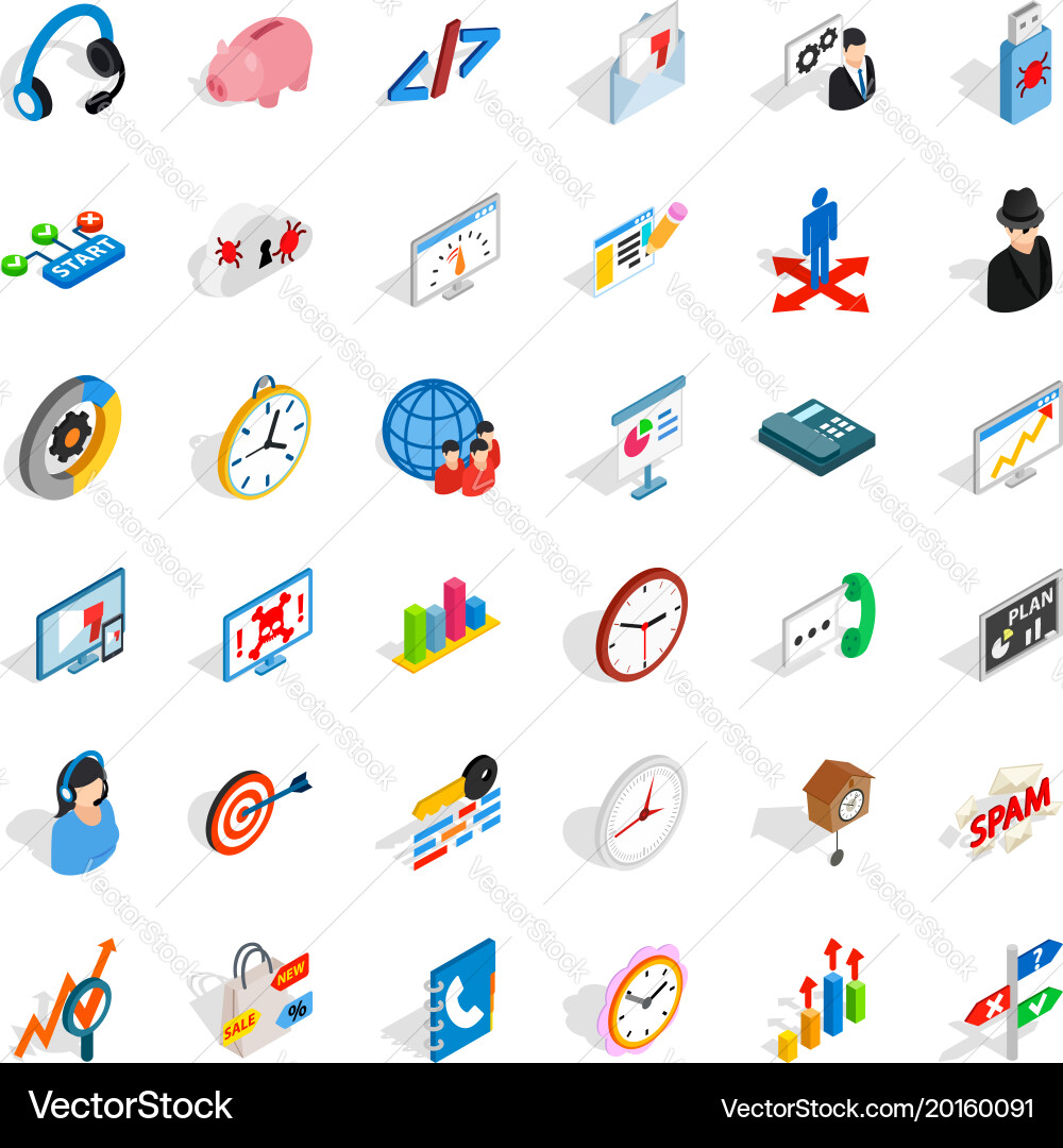 Construction site icons set isometric style Vector Image