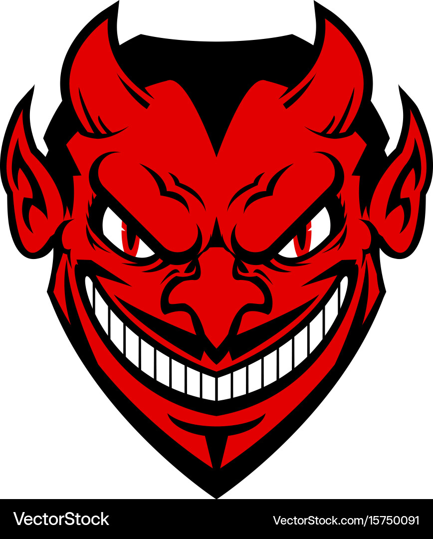 Devil face Royalty Free Vector Image - VectorStock