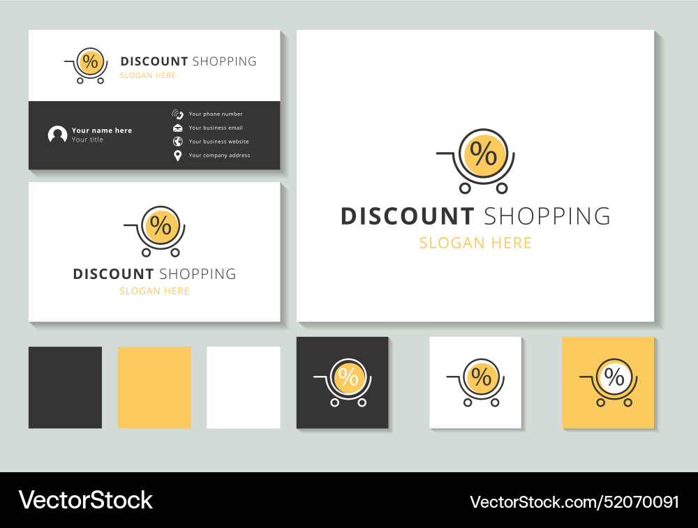 Discount shopping logo featuring cart Royalty Free Vector