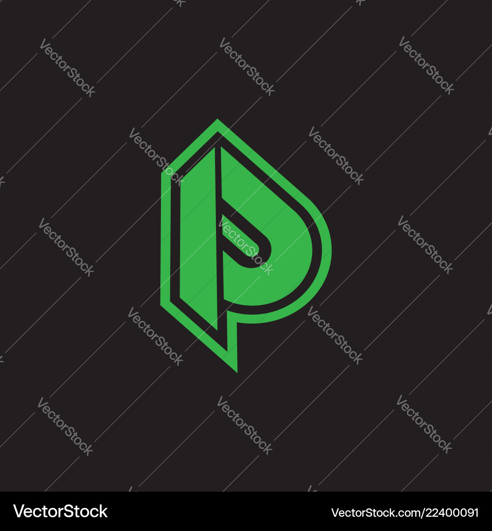 Elegant later p for logo business Royalty Free Vector Image