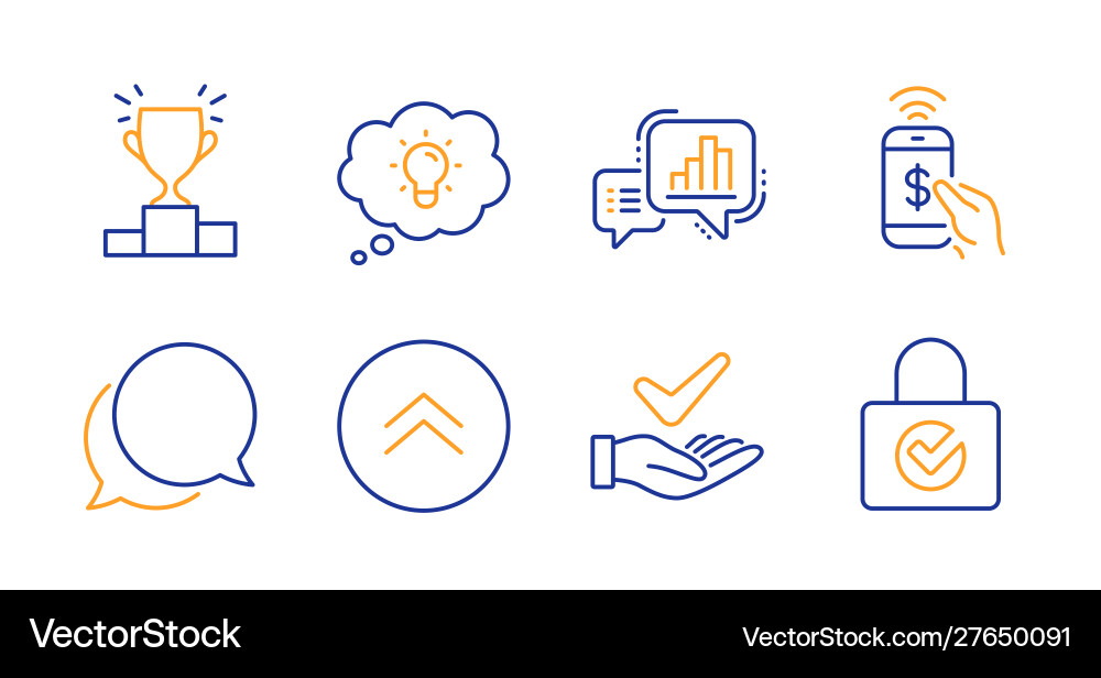 Energy winner podium and graph chart icons set Vector Image