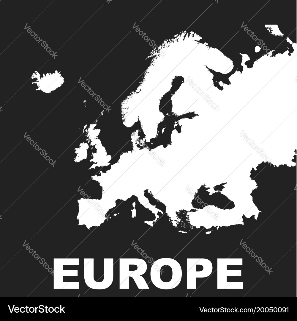 Europe map icon flat sign symbol Royalty Free Vector Image