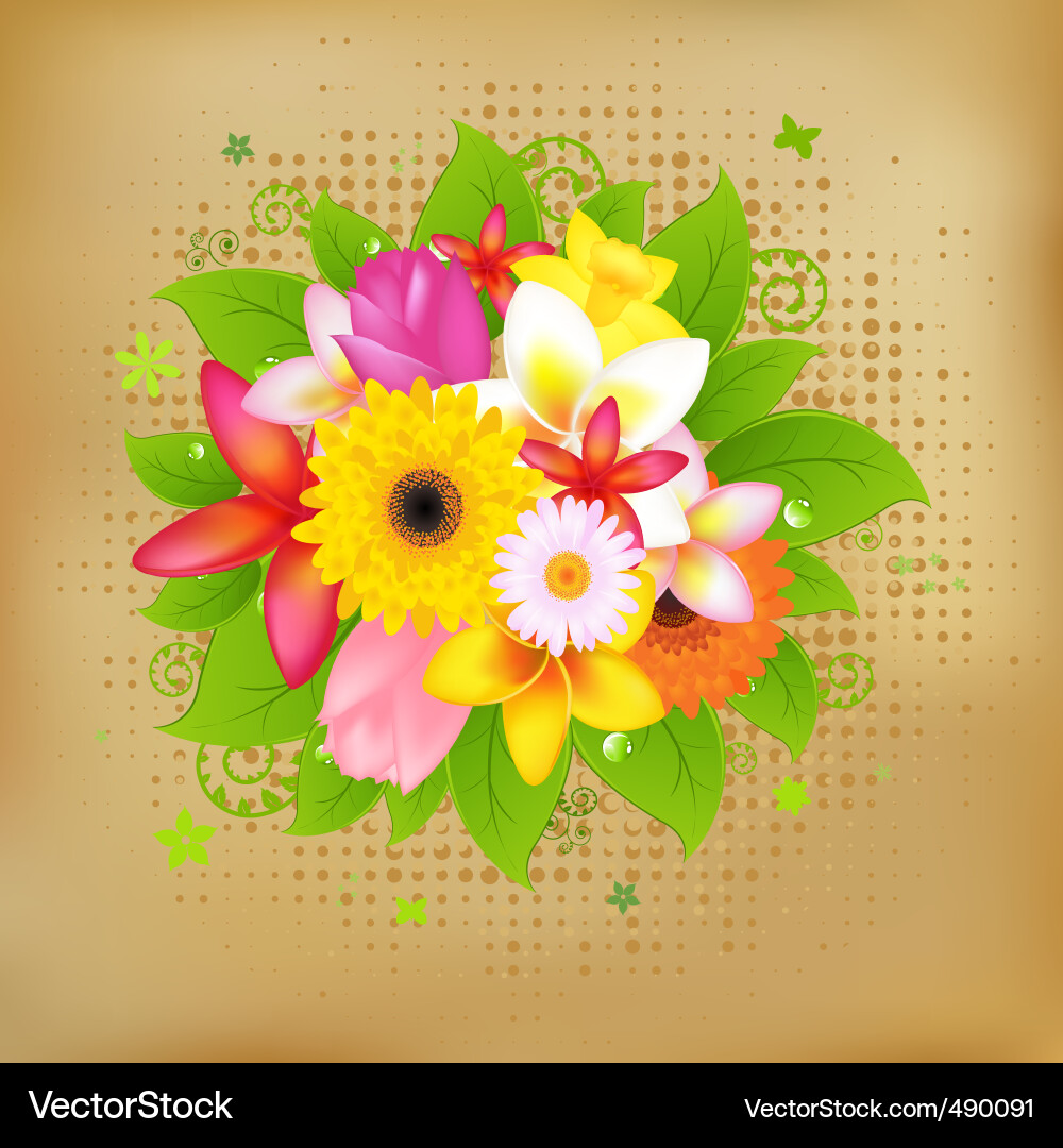 Flower background on vintage paper Royalty Free Vector Image