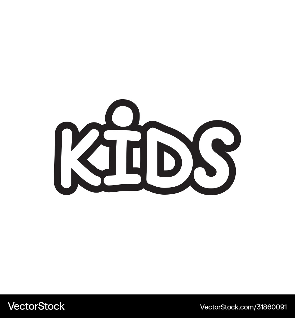 Kids lines word design concept Royalty Free Vector Image