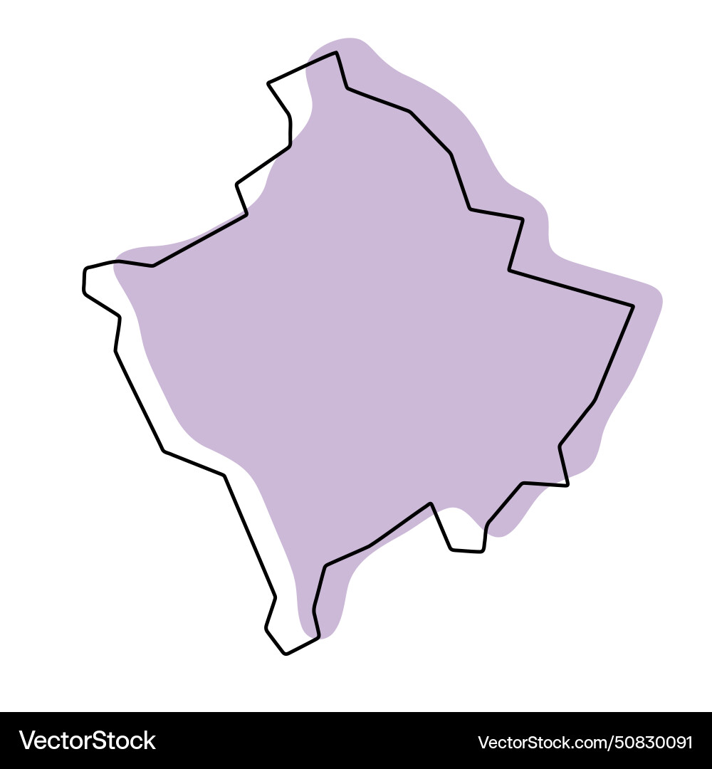Kosovo Simplified Map Royalty Free Vector Image